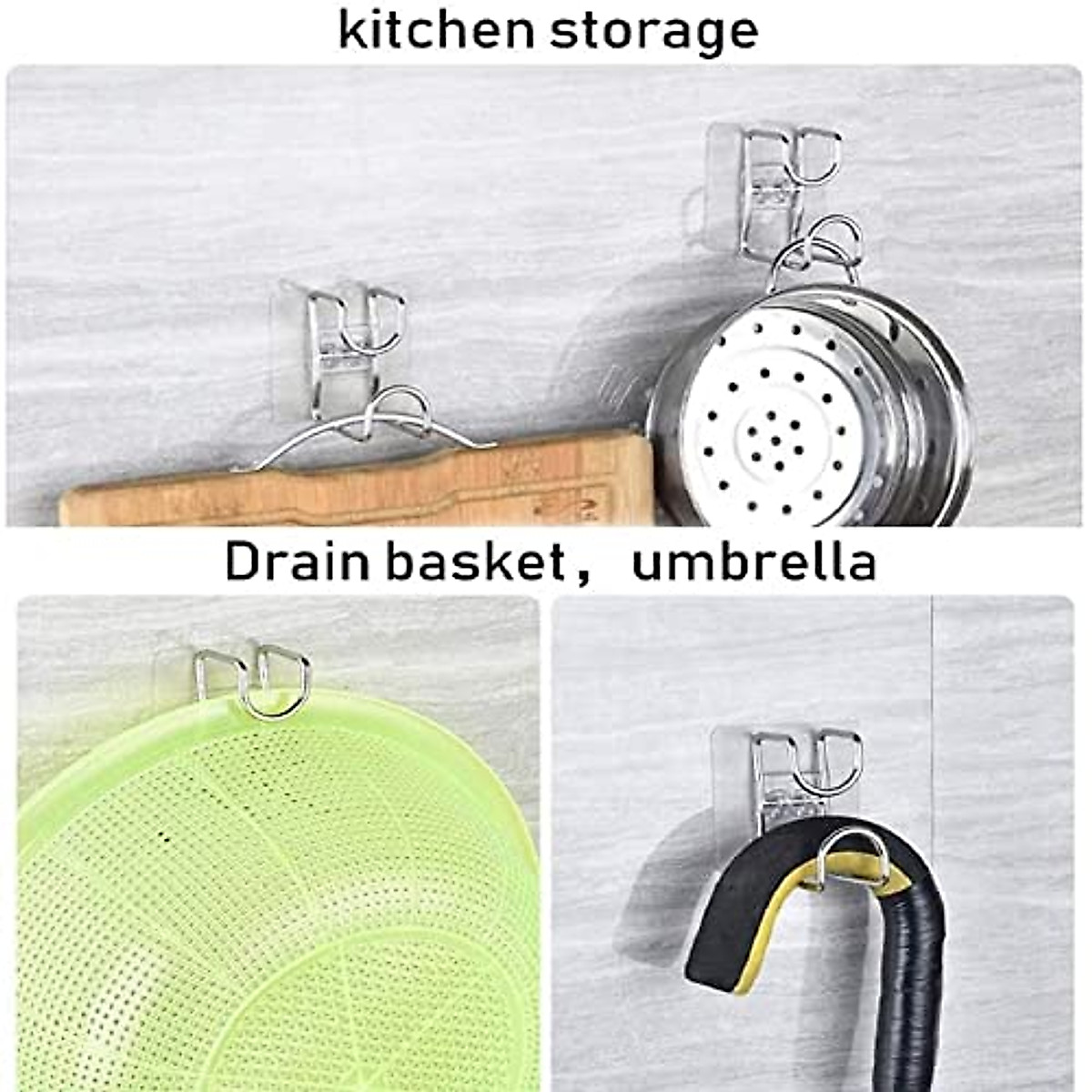 InfantLY Bright Wall Mounted Washbasin Hook Hair Dryer Holder , Heavy Duty Strong Self-Adhesive Waterproof Reusable Robe&Towel Hooks Sticky Hanger Multi-Purpose Hook Kitchen Washroom Bathroom (007)