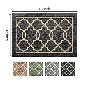 Doormats for Indoor Entrance Home - 32x48Inches Dirt Trapper Door Mat Indoor Outdoor, Water Absorbing Door Mat, Indoor Entryway Rug, Non Slip Door Mat Indoor, Dark Grey