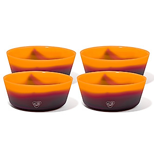 Silipint: Silicone 18oz Squeeze-A-Bowl Set of 4: Sun Storm - Microwavable, Flexible, Sustainable, Unbreakable, Non-Slip, Easy Grip