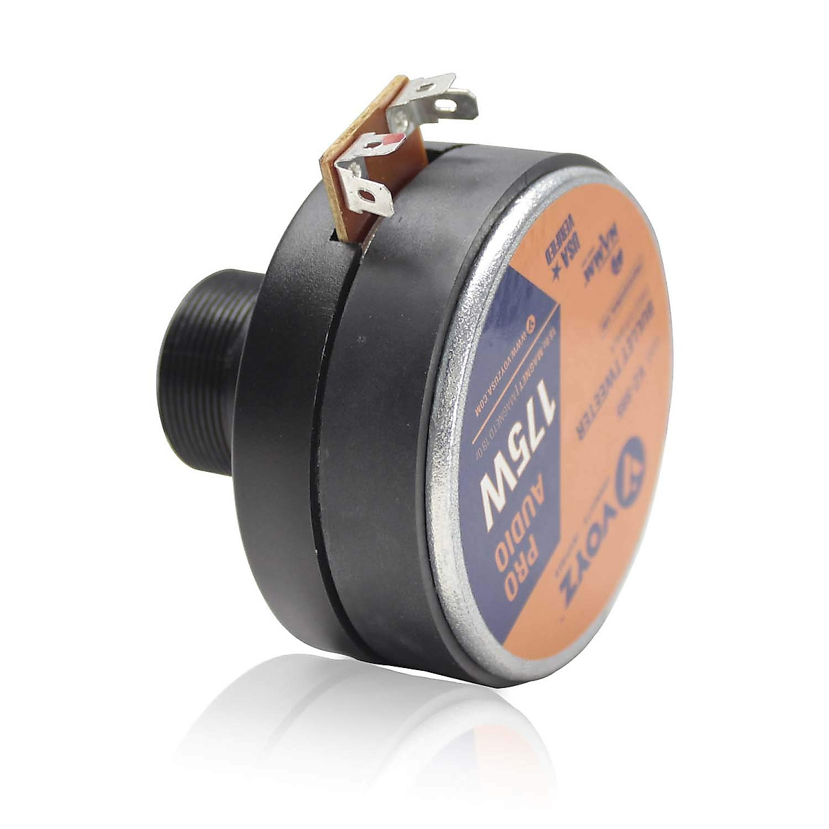VOYZ 175 Watt Super Bullet Horn Driver 3” 8 ohms 18oz Magnet Threaded for Horn Mounting 1 Pair (2pcs) (VZ-995)