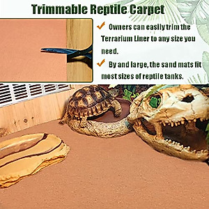 Tfwadmx Lizard Reversible Reptile Carpet 39" x 20" Terrarium Substrate Bedding Liner Reptile Cage Mat Supplies Pet Habitat Soft Mat for Bearded Dragon Tortoise Leopard Gecko Snake