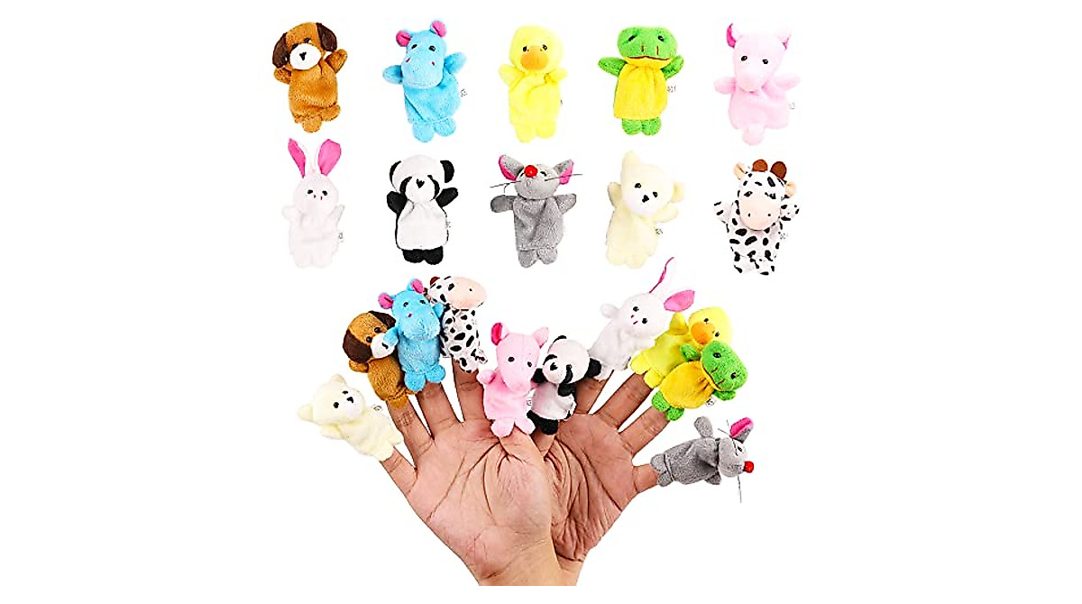 20Pcs Soft Plush Animals Finger Puppets for Kids