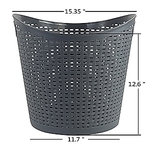 Zerdyne 6-Pack Large Storage Basket, 30 L Plastic Laundry Hamper/Laundry Basket, Gray