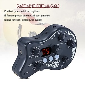 summina Guitar Pedal Multi Effects Guitar Pedal Guitar Delay Pedal Guitar Loop Pedal Portable Multi-effects Processor Effect Pedal 15 Effect Types 40 Drum Rhythms Tuning Function - Grey