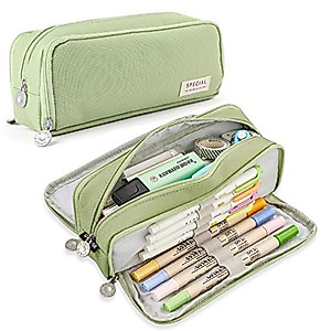 iSuperb Large Pencil Case 7 Compartments Pencil Pouch Big Capacity Pencil Bag Oxford Storage Pen Bag Cosmetic Makeup Pouch for Women