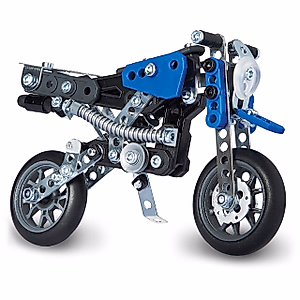 Meccano Erector, 5 in 1 Model Building Set - Motorcycles, 174 Pieces, for Ages 8 and up, STEM Construction Education Toy