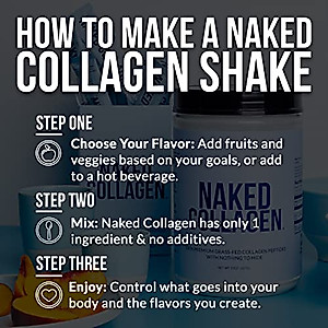 Naked Collagen - Collagen Peptides Protein Powder, 60 Servings Pasture-Raised, Grass-Fed Hydrolyzed Collagen Supplement | Paleo Friendly, Non-GMO, Keto, Gluten Free | Unflavored 20oz