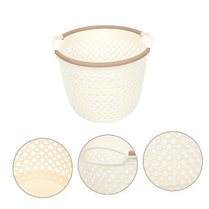 Amosfun Portable Laundry Basket Laundry Room Weave Basket Dress Form Stand Laundry Sorter Basket for Toys Plastic Clothes Hamper Dirty Clothing Organizer Wall-mounted Pp Plastic Basket