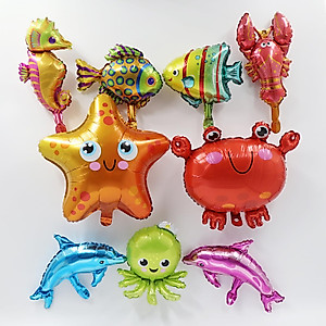 Ocean Themed Party Decorations 165pcs Blue Balloon Arch Garland Kit Bubble Balloons Marine Animals Fish Balloons for Nemo Dory Luca Birthday Under The Sea Decorations Shark Party