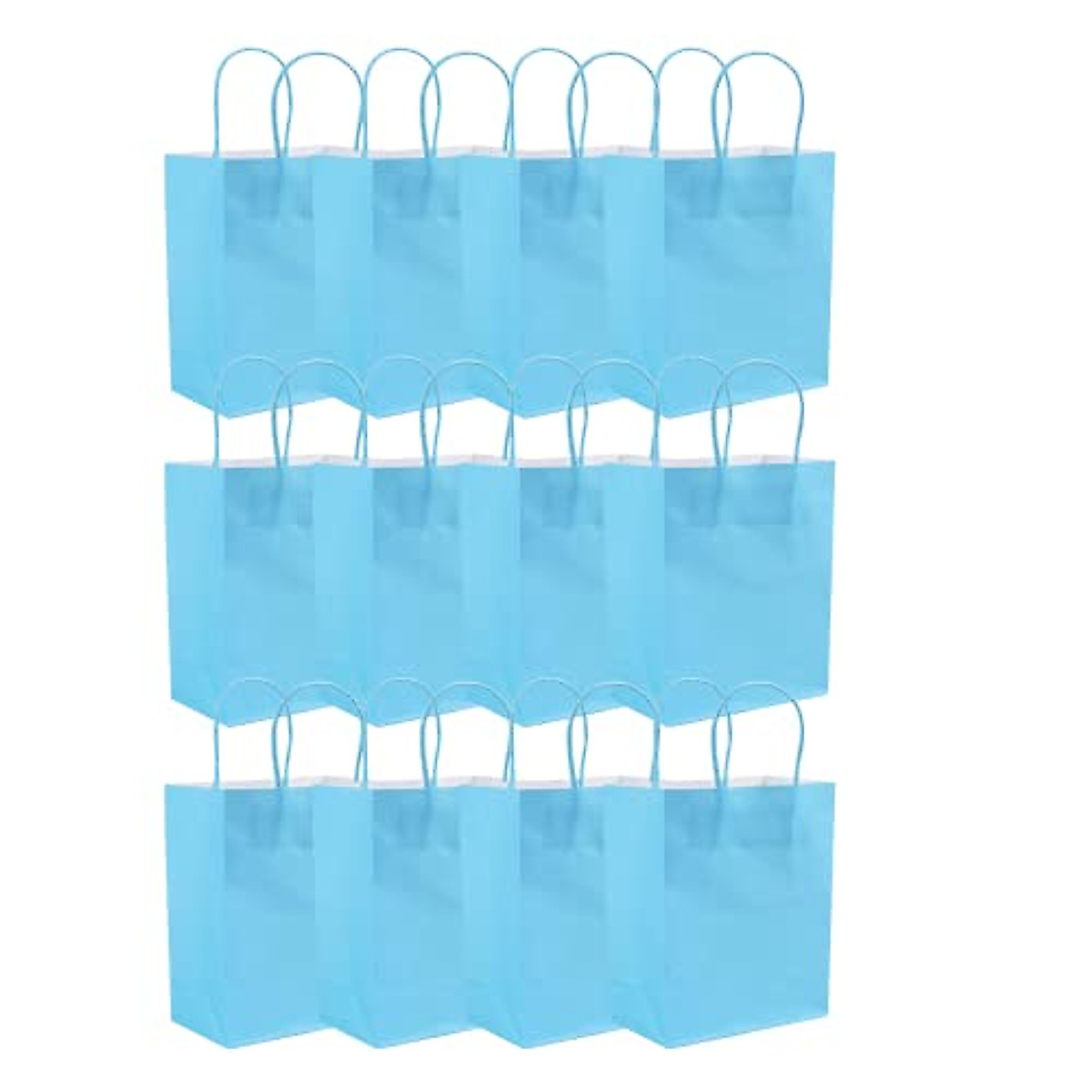 ysmile 12 ct Blue Gift Bag with Handle Favor Bag for Goodie Treat Paper Bag for Birthday Party in Bulk 8.2x5.9x3.1 from