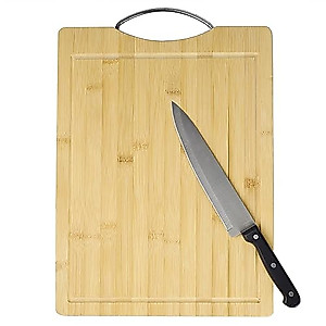 HOME BASICS CB44253 16 inch Bamboo Cutting Board with Handle