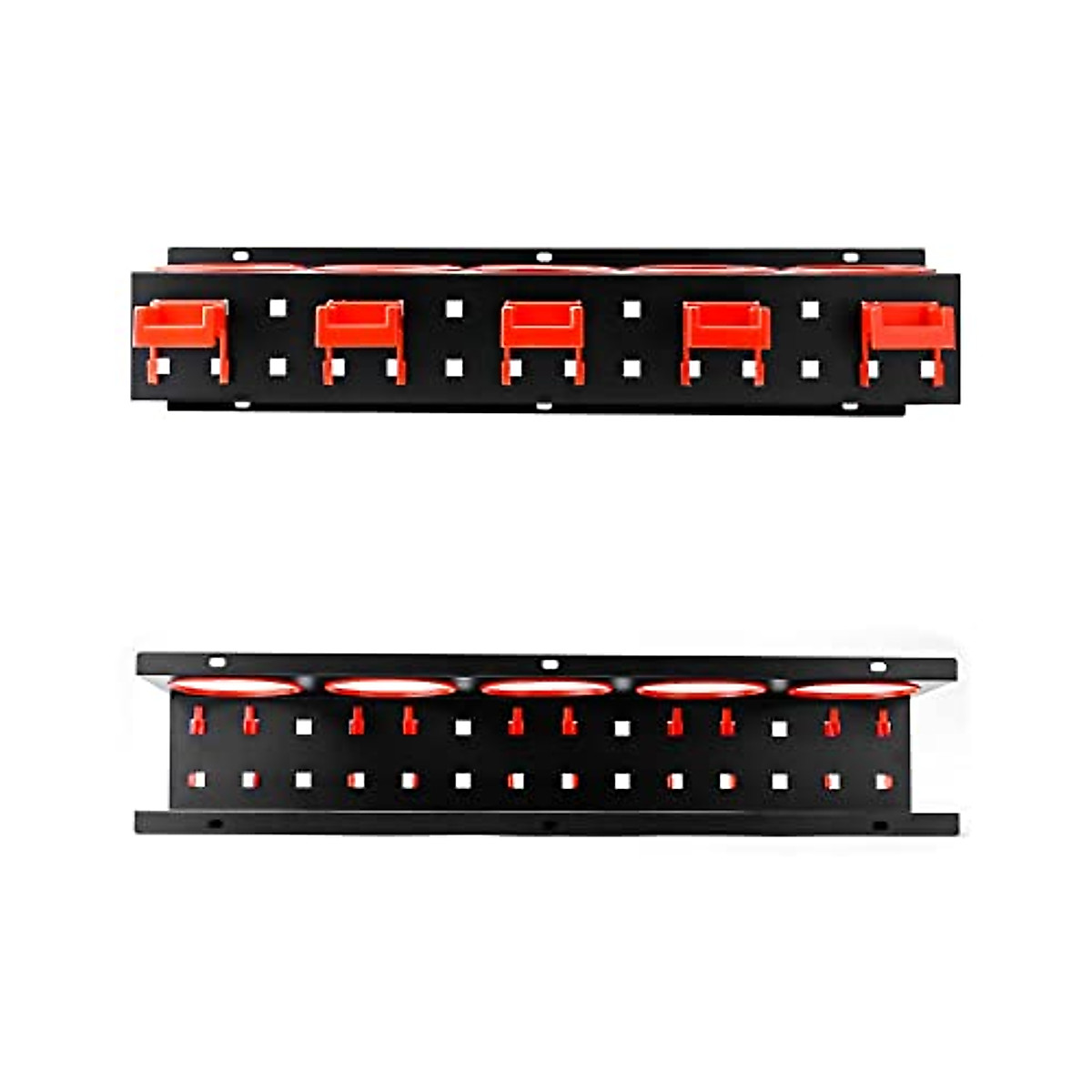 QWORK Spray Bottle Storage Rack, Aerosol Can Rack Organizer Wall Mount, Sprayer Spray/Composite Bottle Holder, Cleaning Detailing Tools Organizer, with 5 Holes and 5 Plastic Hooks