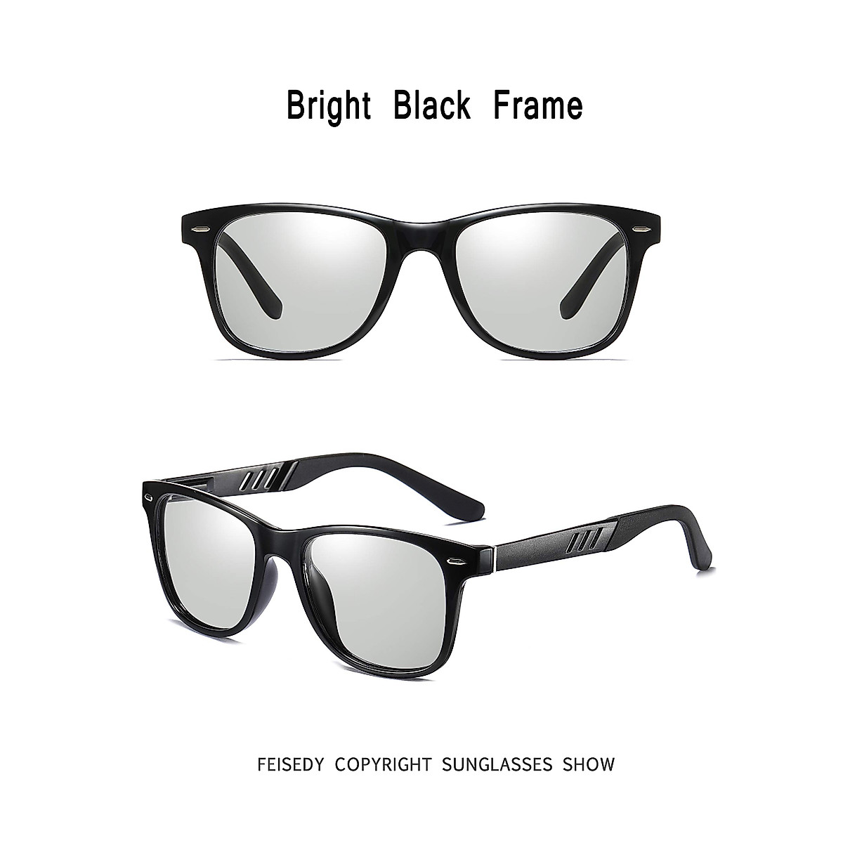 FEISEDY Vintage Polarized Photochromic Sunglasses Men Women 100% UV Protection Outdoor Square Sunglasses B1001