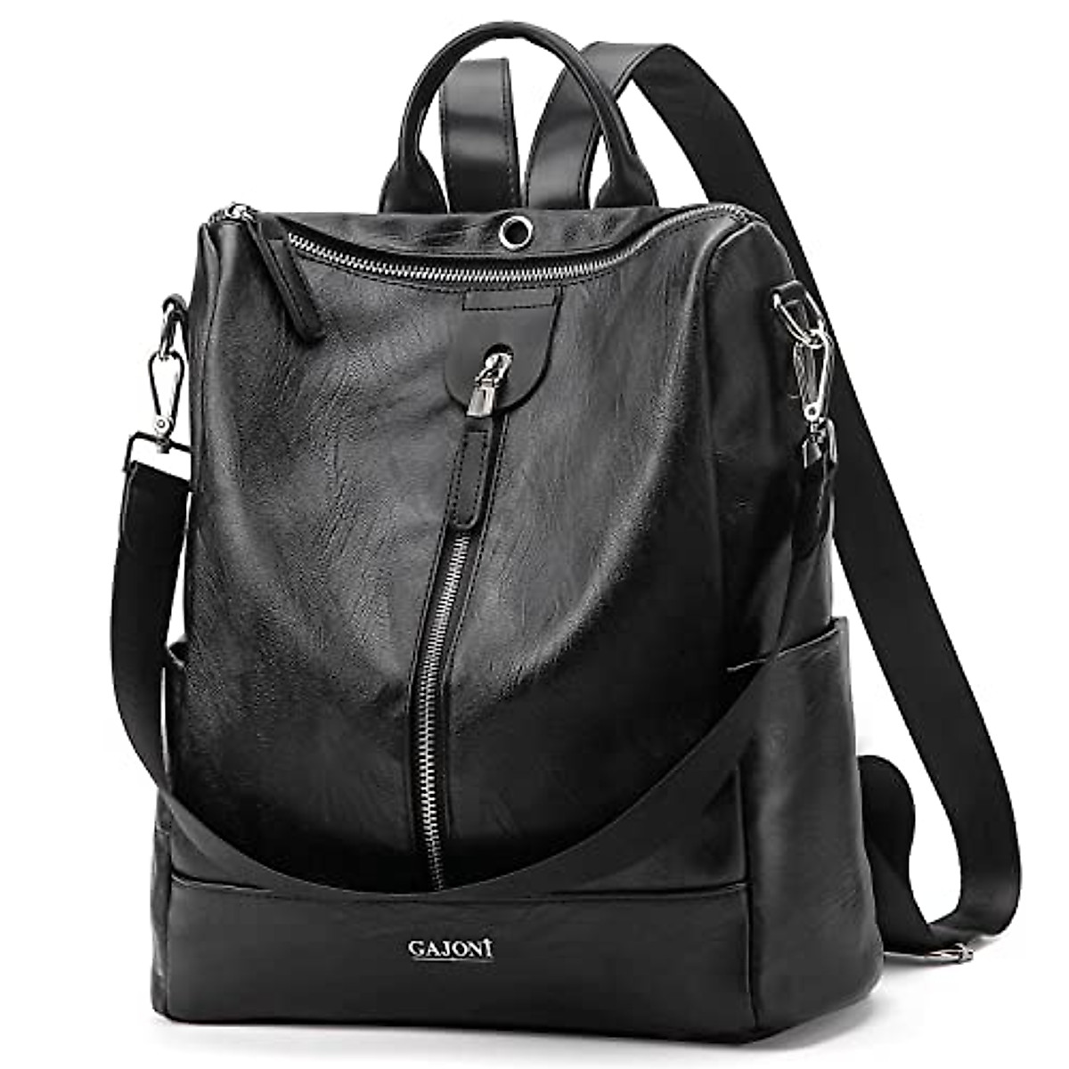 Gajoni Ladies Backpack Purse Black-PU Leather Fashion Backpack for Women With Antitheft Pocket-Ladies Shoulder Bag Handbag-Travel Backpack Purse