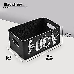 Fuck Guns Print Storage Basket Felt Storage Bin Collapsible Storage Box Cloth Baskets Containers Organizer for Kids Bedroom Magazine