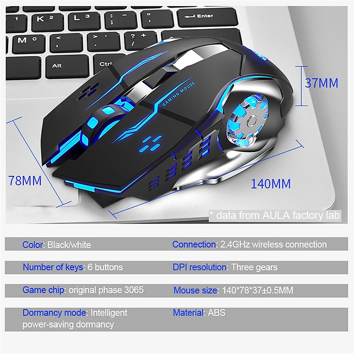 AULA Gaming Keyboard and Mouse Combo, F2088 Wired Mechanical Keyboard Black + SC100 Wireless Mouse Black + Mouse Pad, LED Keyboard Mouse Set
