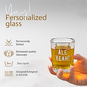 Custom Text Shot Glass 3oz – Personalized Gifts, Engraved Shot Glasses for Party Favors, Weddings and Birthdays (1 Pack)
