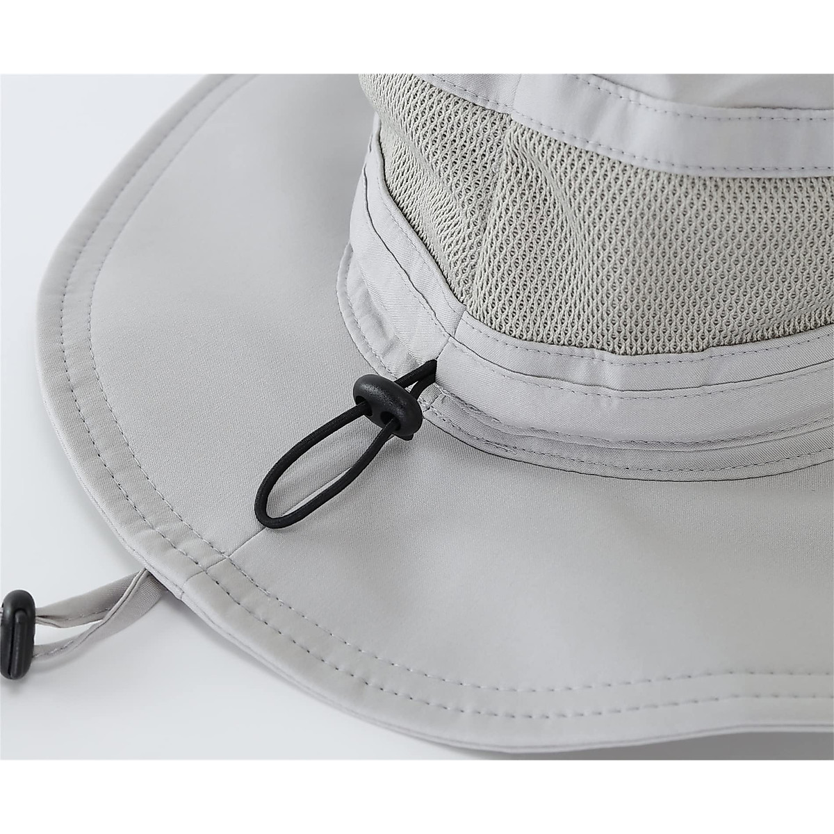 Connectyle Men's Outdoor Mesh Boonie Sun Hat Wide Brim UV Protection Fishing Hat (Grey)