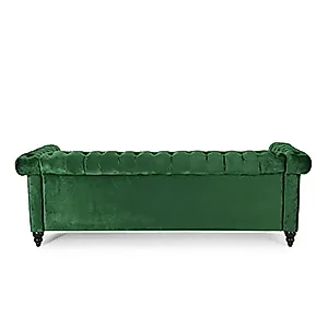Christopher Knight Home Parkhurst Sofas, Emerald + Dark Brown