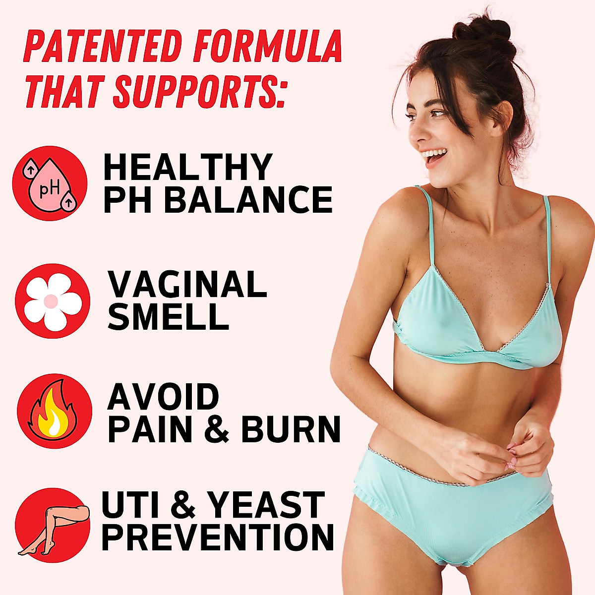 Purely Pink Prebiotic & Probiotics for Women Multivitamin, Vaginal Health Cranberry Supplement Vitamins, Supports pH Balance, Feminine Care, Urinary Tract Health, Healthy Flora and Odor, 30 Servings