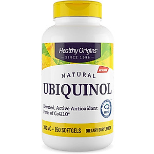 Healthy Origins Ubiquinol (Active form of CoQ10), 300 mg - Activated Form of CoQ10 - Kaneka Ubiquinol Supplements for Heart Health & Antioxidant Support - Gluten-Free & Non-GMO - 150 Softgels