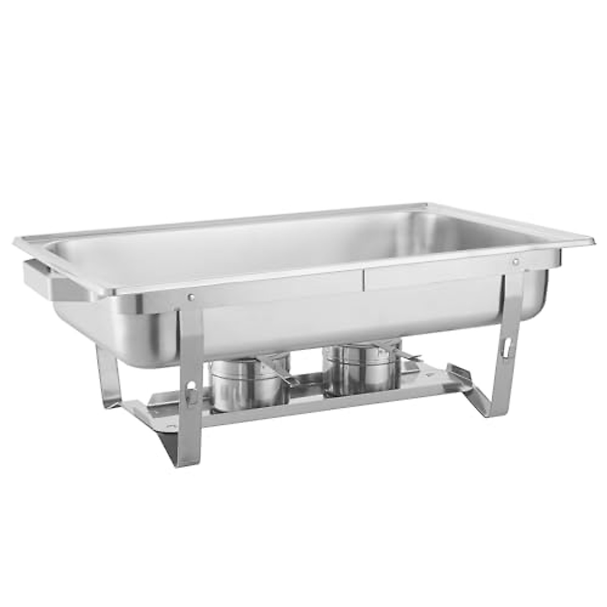6 Pack Full Size Stainless Steel Chafing Dishes Buffet Set,9 QT Rectangular Catering Chafer Warmer with Food Tray Lid and Fuel Holder for Buffet Banquet Party Catering,Sliver