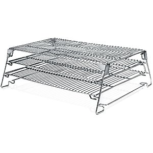 Jerky Racks for Barrel Style Pellet Grills, 21 inch 3 Tiered Foldable Sliding, 830 in² Cooking Space Expansion Accessory for Traeger, Pit Boss, Green Mountain, Camp Chef and More Smoker Grills