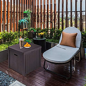 Autlaycil 52 Gallon Small Deck Storage Box -Waterproof Outdoor Toy Storage Box – Perfect to Store Garden Tools and Pool Toys(Brown)