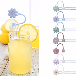 Velaco 7Pcs 0.4in/10mm Diameter Silicone Straw Covers Cap Compatible with Stanley 20 30&40 Oz Cup, Straw Toppers for Stanley 40 Oz Tumbler with Handle, Dust-Proof Straw Caps for Water Bottle