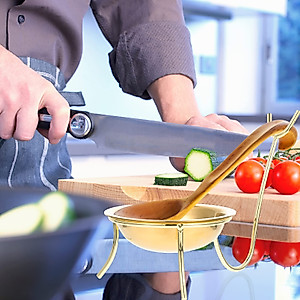 Hemoton 1pc Bracket Stainless Steel Spoon Holder Chef Spoon Rest Kitchen Storage Rack Cooking Utensils Stand Stainless Steel Spoon Rack Utensil Rack Tower Ladle Rest Dining Table Decorate