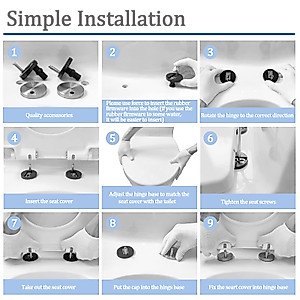 MUU Universal Toilet Seat Bolts and Screws,Quick Release Top Hinge Fixings,Easy to Install- Toilet Seat Replacement Parts Kit(2 Pcs)