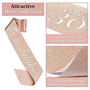 30th Birthday Decorations for Her,30th Birthday Sash,Crown/Tiara,Candles,Cake Toppers.30th Birthday Gifts for Her,30th Birthday Decorations for Women,30 Birthday Decorations