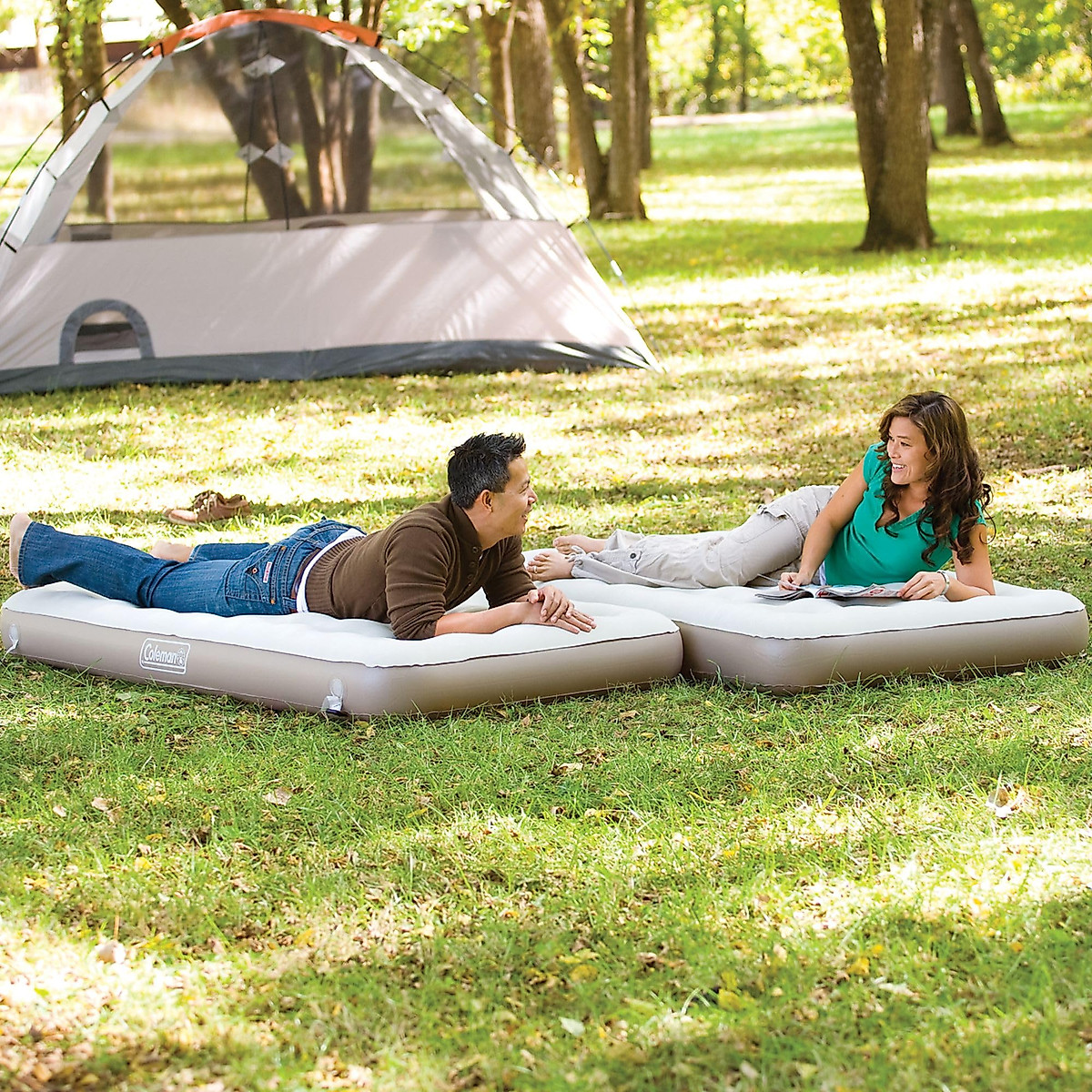 Coleman EasyStay Plus Single-High 4-in-1 Convertible Twin Air Mattress, Ideal for Camping and Home Use