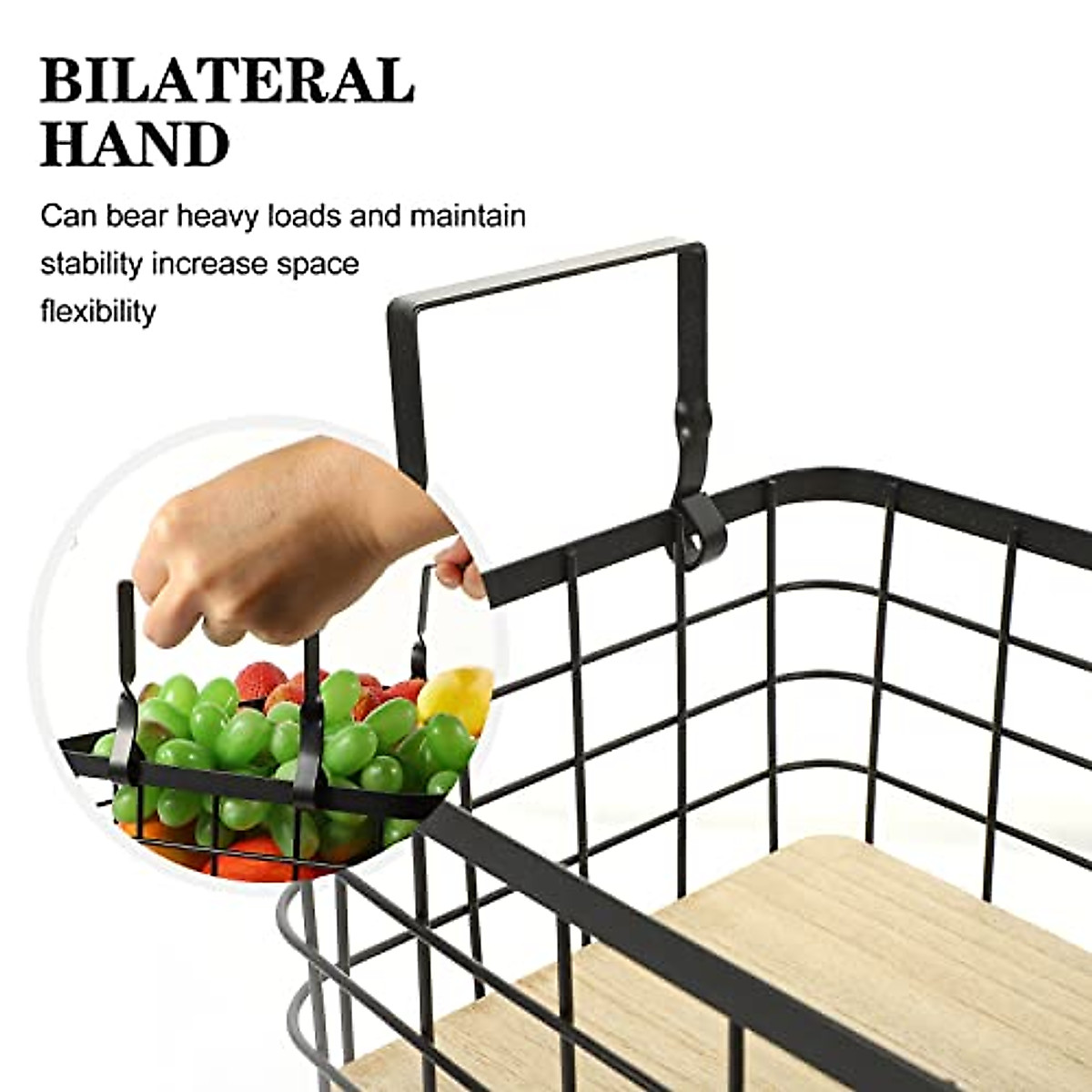 Zerodeko Bathroom Storage Bathroom Storage Bathroom Storage Decorative Metal Wire Basket with Handles Bread Vegetable Fruit Storage Basket Bowl Kitchen Bathroom Organizer Basket Baskets