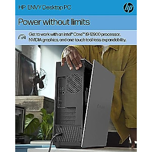 HP Envy Desktop Bundle PC, NVIDIA GeForce RTX 3070 Graphics,12th Generation Intel Core i9 Processor, 64 GB SDRAM, 2 TB SSD, Windows 11 Home OS, Wi-Fi & Bluetooth