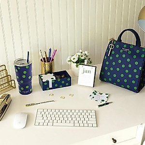 kate spade new york 20 Ounce Insulated Tumbler for Cold and Hot Drinks with Reusable Straw, Stainless Steel Travel Cup with Slide Top Lid, Sonnet Dot