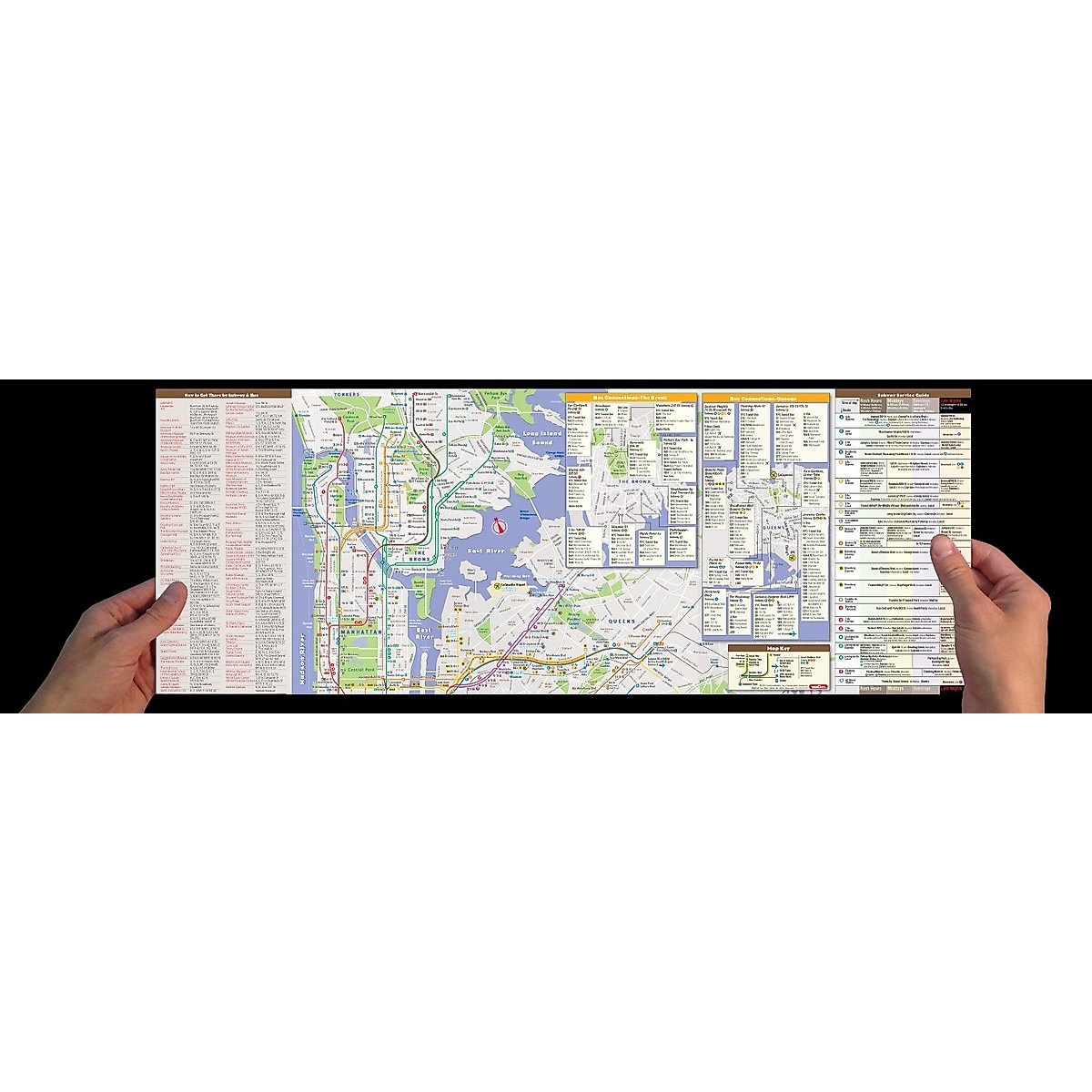 StreetSmart NYC Transit Map by VanDam-Laminated pocket size Transit map w/ subway, bus, ferry and train lines plus attractions in the Five Boros of ... Staten Island, 2024 Edition Map – Folded Map