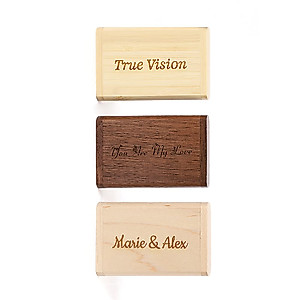 RXFSP Customize Personalised Laser Engraved Solid Wooden USB Flash Drive USB Box Wedding Photo Memory Storage Disk,Wedding ceremony,Company customization,Personal gift (2G, bamboo)