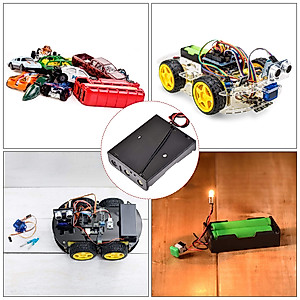 uxcell Battery Case Storage Box 3 Slots x 3.7V 2-Wire Lead for 3 x 18650 Battery 10 Pcs