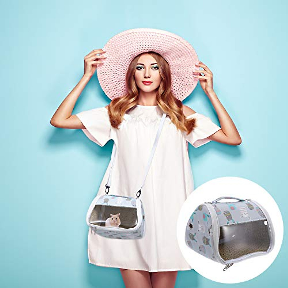 iplusmile 2pcsbag Pig Glider for Strap Pet Bag Outgoing Travel Portable Gray Gerbil Outdoor Sugar Hedgehog Hamster Bags Adjustable Guinea Carrier Breathable Animals Animal Rat with Back S