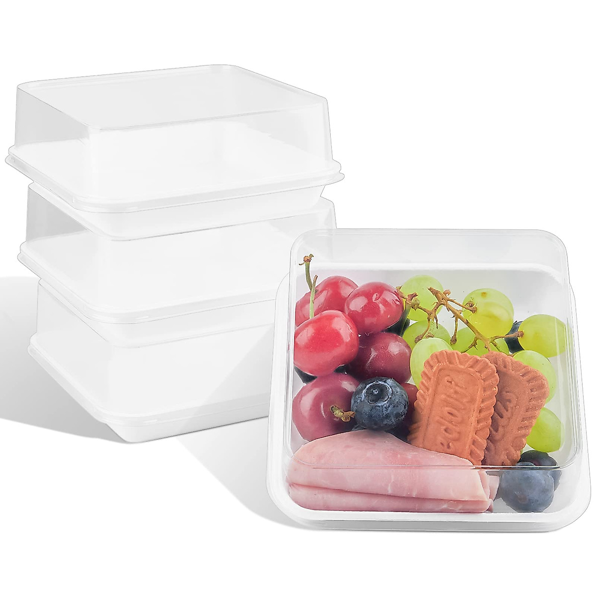 ZORRITA 50 Pack Plastic Charcuterie Boxes with Lid