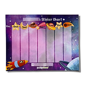 Potty Time:The Original Potty Watch|Water Resistant,Toilet Training Aid,Warranty(30|60|90 Min Auto Timers w/Music & Flashing Lights for Fun & Gentle Reminders)Purple, Space Sticker Chart & Battery Kit