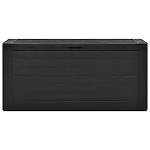 vidaXL Patio Storage Box Garden Cushion Deck Outdoor Storage Chest Storing Pillow Tool Box Blanket Indoor Interior Container Anthracite 45.7"