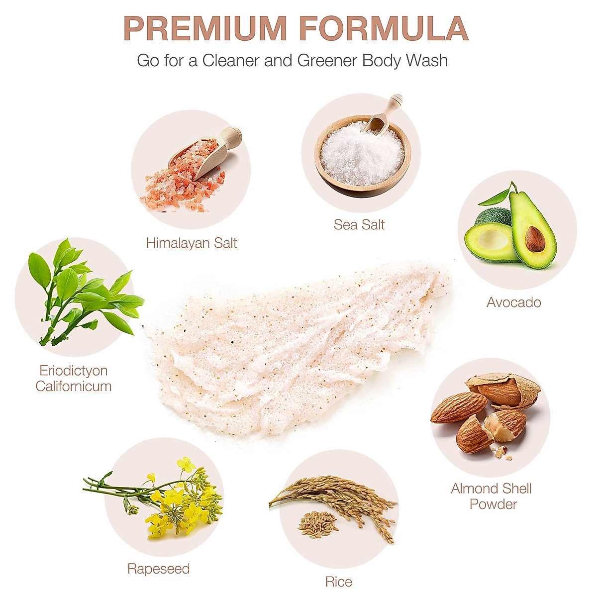 Purevail Himalayan Salt Body Scrub - Natural Exfoliating Scrub to Moisturize, Soften and Smoothen Skin - Light Bergamot Scent - Deep Cleansing for Dead Skin - Gifts for Women - 8.8 oz