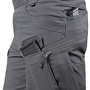 LELEBEAR 2021 Upgraded Tactical Waterproof Pants, Mens Waterproof Hiking Tactical Trousers for Combat Outdoor Hiking (Gray Shorts, Small)