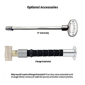 Hearth Products Controls HPC Fire Replacement Flange & Key (UDFK-PW), Pewter