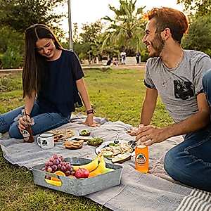 Farmhouse Tray for Coffee Table – Beautiful Galvanized Tray Decor, 12"x12" Galvanized Coffee Table Tray Decor, Galvanized Serving Tray with Handles for Your Home (Set of 2,Galvanized)