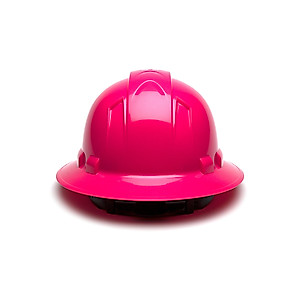 Pyramex Ridgeline Full Brim Hard Hat 6 Point Ratchet Pink