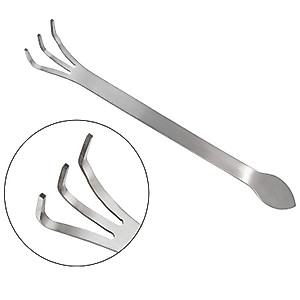 SQXBK Bonsai Rake Stainless Steel Root Rake with Spatula Mini Gardening Rack Cultivator 3-Prong Loosen Soil Bonsai Tree Tools