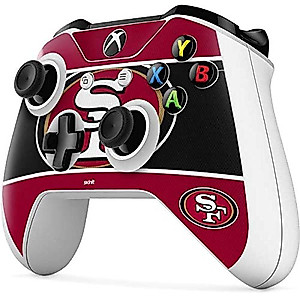 Skinit Decal Gaming Skin Compatible with Xbox One S Controller - Officially Licensed NFL San Francisco 49ers Zone Block Design